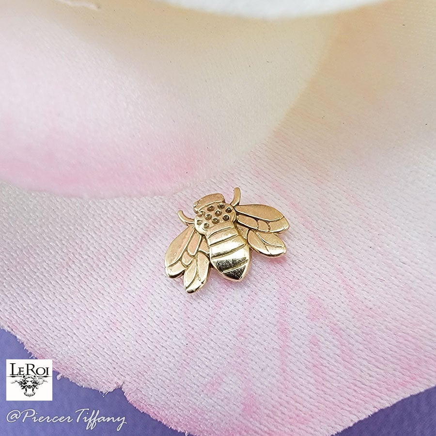 14K Gold Bee Threadless End LeRoi | Piercings by Tiffany