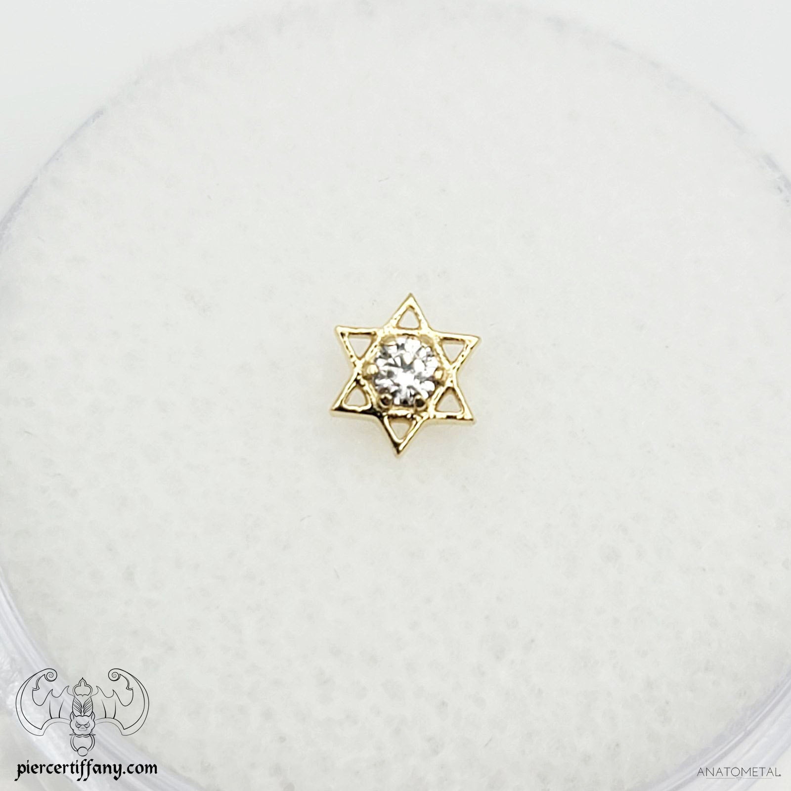 18K Star of David Threadless End Anatometal | Piercings by Tiffany